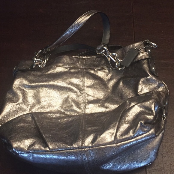 Coach | Bags | Coach Silver Metallic Purse | Poshmark